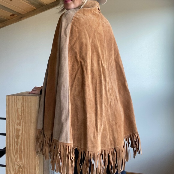 Vintage | Jackets & Coats | Vintage Leather Poncho | Poshmark